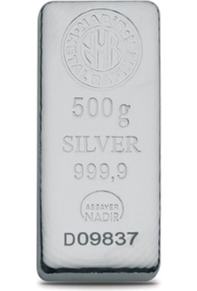 Nadir Metal Rafinerisi Ürünü 999.9 Saf Külçe Gümüş