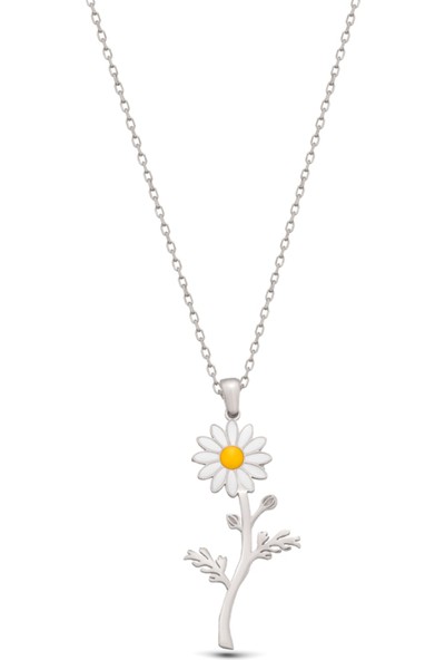 Elmina Gümüş 925 Ayar Gümüş Mineli Papatya Tasarım Kolye Elmina Gümüş 925 Ayar Gümüş Mineli Papatya Tasarım Kolye