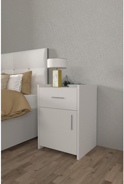 Moonlife Lizbon Çekmeceli Komodin Beyaz