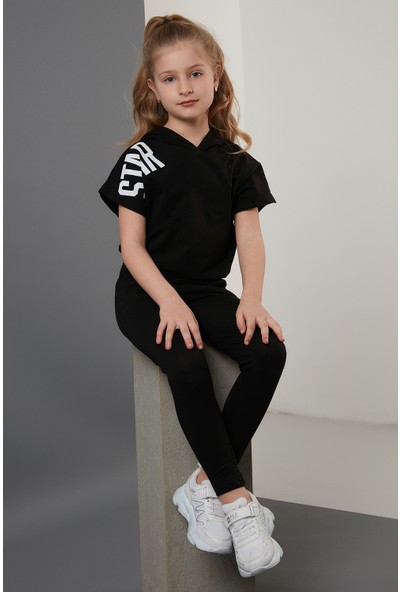 Lela Pamuklu Baskılı Kısa Kollu Cepli Kız Çocuk Takım Takım 6189740