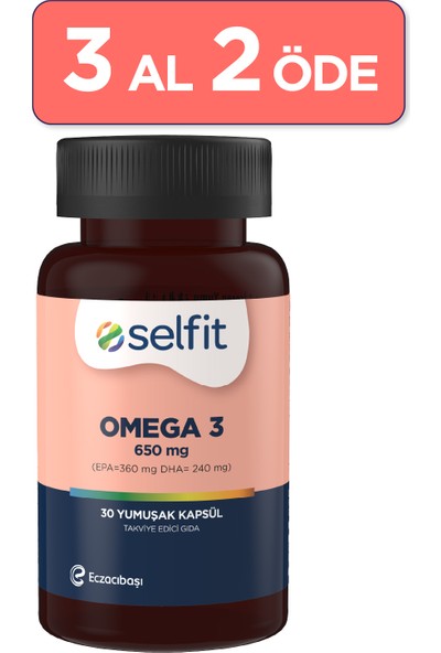 Selfit Omega 3 650 Mg 30 Kapsül - SKT: 31.01.2024