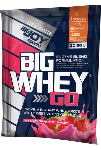 Bigjoy Sports Bıgjoy Tekli Bigwhey Protein 33GR Çilek Bigjoy Sports Bıgjoy Tekli Bigwhey Protein 33GR Çilek
