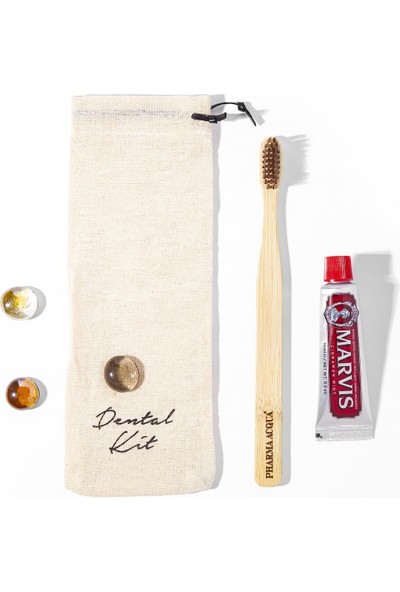 Marvis Pharma Acqua Dental Kit Doğal Bambu Orta Sert Diş Fırçası + 10 ml Cinnamon Mint Marvis Pharma Acqua Dental Kit Doğal Bambu Orta Sert Diş Fırçası + 10 ml Cinnamon Mint