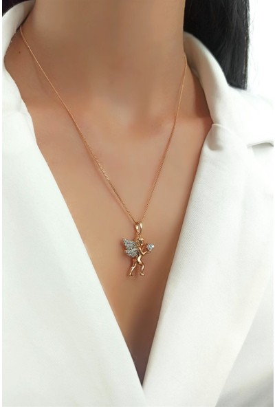 ÇLK Accessories Özel Seri Zirkon Taş Melek Kolye TRKOLYE5883