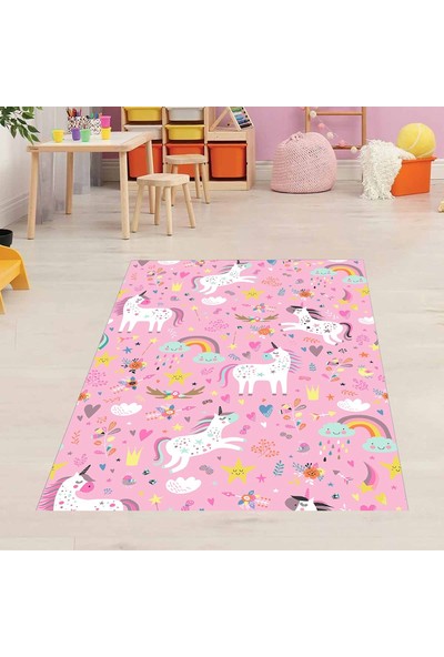 Bona Fortuna Unicorn Desen Yıldız Gökkuşağı Dijital Baskı Yıkanabilir Kaymaz Taban Leke Tutmaz Çocuk Odası Halısı Bona Fortuna Unicorn Desen Yıldız Gökkuşağı Dijital Baskı Yıkanabilir Kaymaz Taban Leke Tutmaz Çocuk Odası Halısı