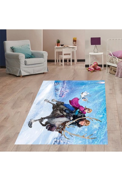 Bona Fortuna Karlar Ülkesi Frozen Elsa Desenli Dijital Baskı Yıkanabilir Kaymaz Taban Çocuk Odası Halısı Bona Fortuna Karlar Ülkesi Frozen Elsa Desenli Dijital Baskı Yıkanabilir Kaymaz Taban Çocuk Odası Halısı