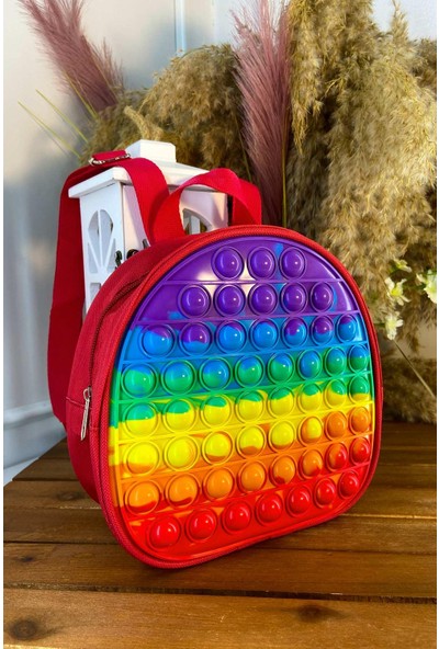 Popit Çocuk Fermuarlı Sırt Çantası Kırmızı SBT0714
