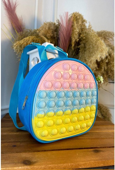 Popit Çocuk Fermuarlı Sırt Çantası Mavi SBT0714