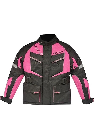 Prosev Kids Çocuk Motosiklet Montu (Siyah-Pembe)