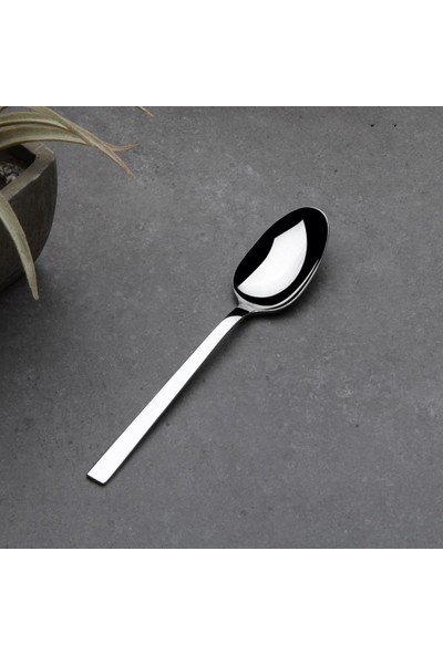 Hometarz 6'lı Tatlı Kaşığı Seti Paslanmaz Çelik Kek Pasta Kaşığı