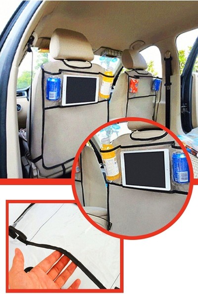 Araba Koltuk Arkası Şeffaf Koruyucu Kılıf Tablet Tutucu Organizer
