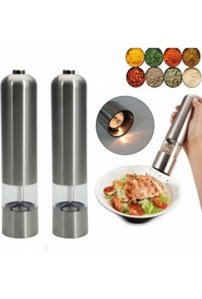Bigsale Pilli Işıklı Karabiber Tuzluk Değirmeni Otomatik Baharat Öğütücü Baharat Bigsale Pilli Işıklı Karabiber Tuzluk Değirmeni Otomatik Baharat Öğütücü Baharat