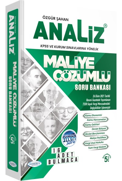 Monopol Yayınları Analiz Maliye Çözümlü Soru Bankası 5. Baskı