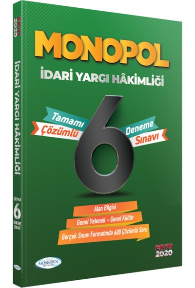 Monopol Yayınları 2020 Idari Yargı Hakimliği Tamamı Çözümlü 6 Deneme Sınavı