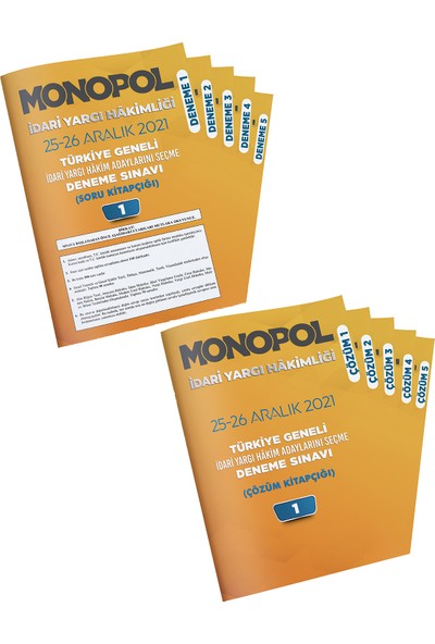 Monopol Yayınları Türkiye Geneli 2021 Idari Hâkimlik Deneme Sınavı