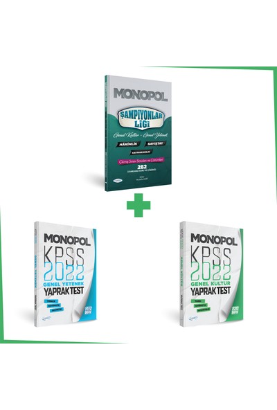 Monopol Yayınları Monopol Şampiyonlar Ligi Genel Kültür-Genel Yetenek Çıkmış Sorular ve 2022 KPSS Genel Kültür Genel Yetenek Yaprak Test Monopol Yayınları Monopol Şampiyonlar Ligi Genel Kültür-Genel Yetenek Çıkmış Sorular ve 2022 KPSS Genel Kültür Genel Yetenek Yaprak Test