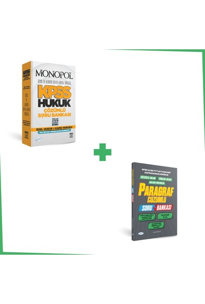 Monopol Yayınları 2022 KPSS Hukuk Çözümlü Soru Bankası 5.baskı ve Paragraf Çözümlü Soru Bankası