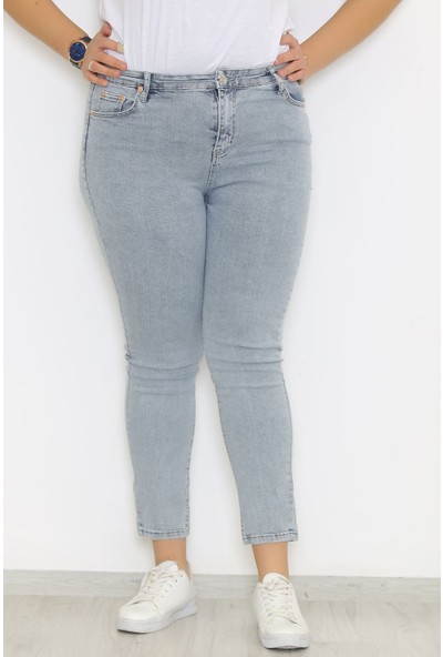 Büyük Beden Kot Pantolon Buzmavi - 8836.1361.