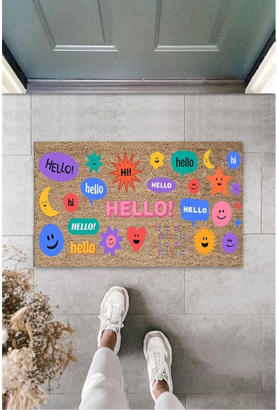 Silkcoat Home Çok Renkli Kapı Önü Paspası Hello Desen Ps859 Silkcoat Home Çok Renkli Kapı Önü Paspası Hello Desen Ps859