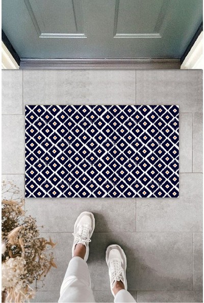 Silkcoat Home Siyah Kapı Önü Paspası Minik Kare Desen Ps888