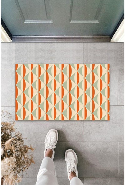 Silkcoat Home Turuncu Kapı Önü Paspası Modern Desen Ps875