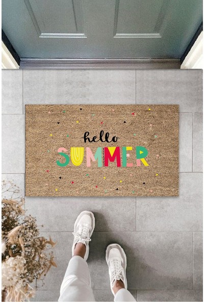Silkcoat Home Renkli Kapı Önü Paspası Hello Summer Desen Ps950