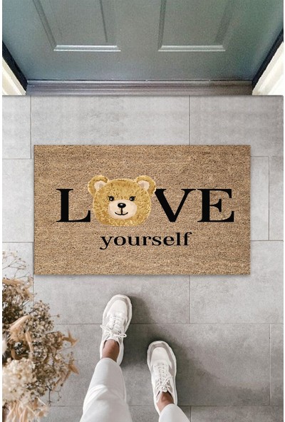 Silkcoat Home Kahverengi Kapı Önü Paspası Love Yourself Ayıcık Desen Ps952 Silkcoat Home Kahverengi Kapı Önü Paspası Love Yourself Ayıcık Desen Ps952