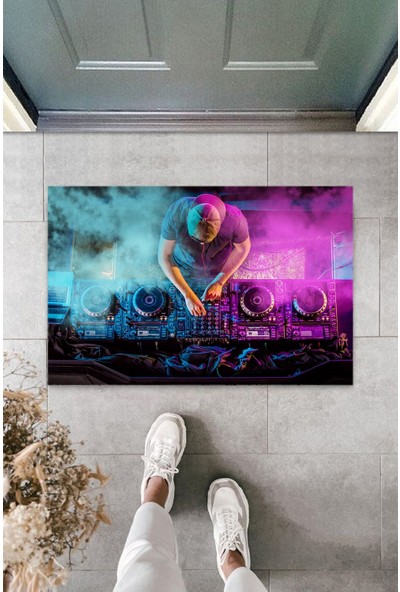Silkcoat Home Dijital Baskı Renkli Dj Kapı Paspası Ps1079