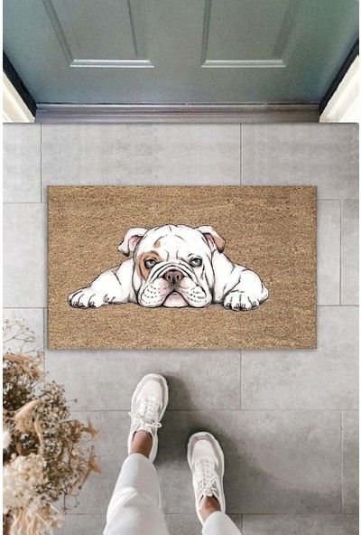 Silkcoat Home Dekoratif Dijital Baskı Bej Köpek Dış Mekan Paspas Ps1143