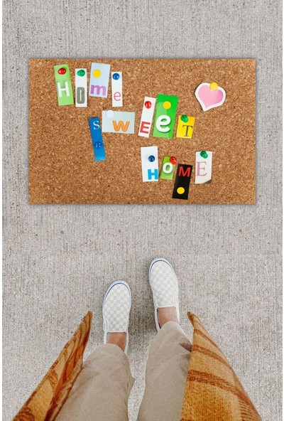 Silkcoat Home Dijital Baskı Dekoratif Home Sweet Home Çok Renkli Kapı Önü Paspası Ps1180 Silkcoat Home Dijital Baskı Dekoratif Home Sweet Home Çok Renkli Kapı Önü Paspası Ps1180