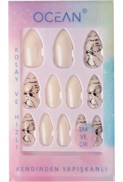 Ocean Takma Tırnak Kendinden Yapışkanlı,tak ve Çık Badem