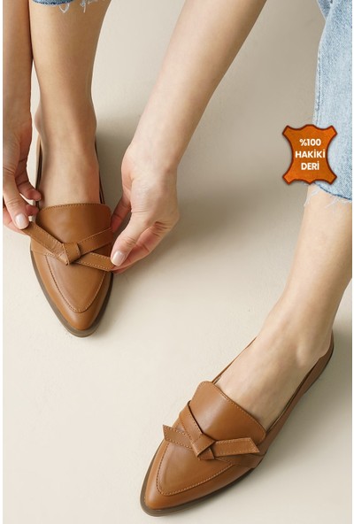 Mio Gusto Ezra Hakiki Deri Vizon Kadın Loafer Günlük Düz Ayakkabı Mio Gusto Ezra Hakiki Deri Vizon Kadın Loafer Günlük Düz Ayakkabı