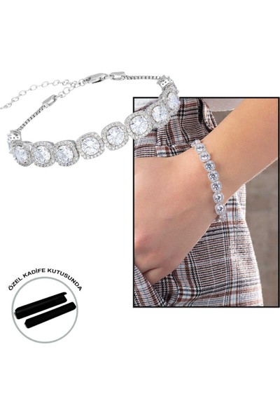 Nipora Starlight Diamond Pırlanta Montür Kare Tasarım 925 Ayar Gümüş Su Yolu Kadın Bileklik Nipora Starlight Diamond Pırlanta Montür Kare Tasarım 925 Ayar Gümüş Su Yolu Kadın Bileklik