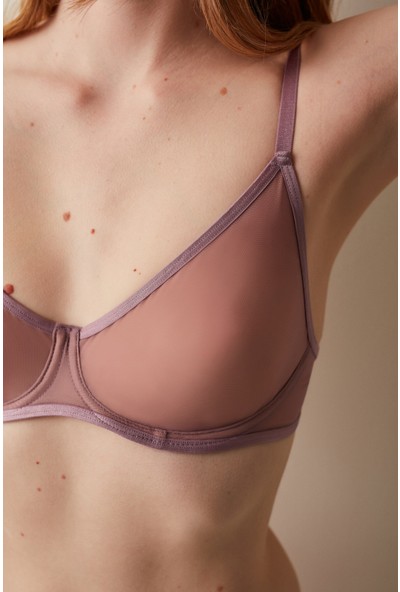 Penti Lila Iris Transparan Dolgusuz Sütyen