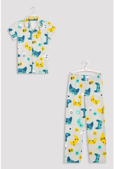 A.gri Joystick 2 Pack Gömlek Pijama Takımı A.gri Joystick 2 Pack Gömlek Pijama Takımı