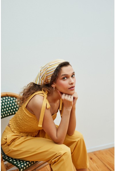 Mustard Ribbon Pijama Takımı