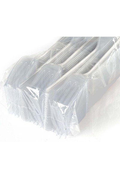 Ofis ve Ofis Şeffaf Lüks Büyük Plastik Çatal - 100'LÜ Ofis ve Ofis Şeffaf Lüks Büyük Plastik Çatal - 100'LÜ