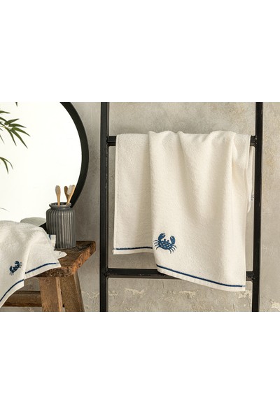 English Home Crab Pamuklu Nakışlı Yüz Havlusu 50 x 70 cm Beyaz English Home Crab Pamuklu Nakışlı Yüz Havlusu 50 x 70 cm Beyaz