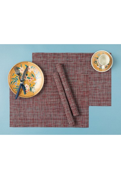 English Home Murano Pvc 4'lü Amerıkan Servıs 30 x 45 cm Bordo English Home Murano Pvc 4'lü Amerıkan Servıs 30 x 45 cm Bordo