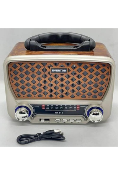 Everton Solar Panelli Fenerli RT-818 Nostaljik Bluetooth Fm Radyo USB Sd Müzik Çalar Mp3 Everton Solar Panelli Fenerli RT-818 Nostaljik Bluetooth Fm Radyo USB Sd Müzik Çalar Mp3
