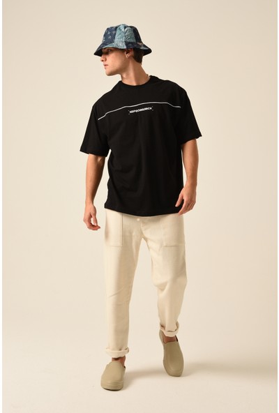 Oversize Kalıp Baskılı T-Shirt