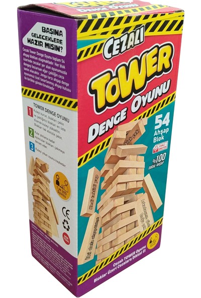 Elux Denge Oyunu Cezalı Jenga -Cezalı Tower - Ahşap Büyük Boy 54 Parça Elux Denge Oyunu Cezalı Jenga -Cezalı Tower - Ahşap Büyük Boy 54 Parça