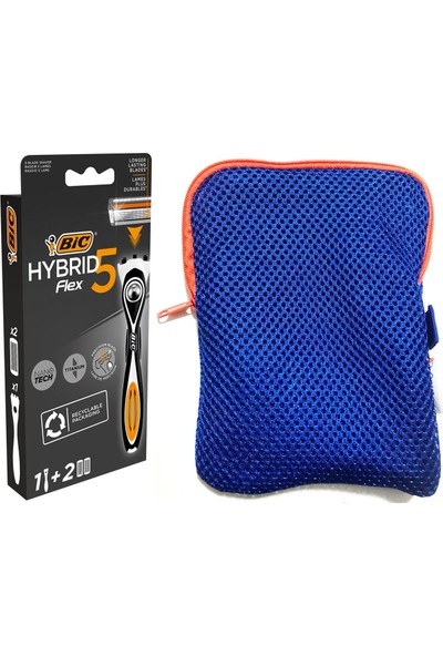 Flex 5 Hybrid Erkek Tıraş Bıçağı 1 Sap + 2 Başlık 5 Bıçak & Özel Mavi Çantasıyla Flex 5 Hybrid Erkek Tıraş Bıçağı 1 Sap + 2 Başlık 5 Bıçak & Özel Mavi Çantasıyla