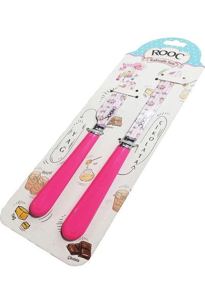 Rooc Kahvaltı Bıçağı Seti 2'li Seti Nar Çiçeği Rooc Kahvaltı Bıçağı Seti 2'li Seti Nar Çiçeği