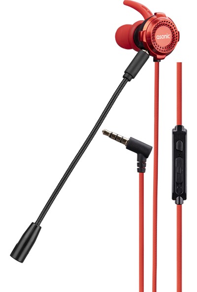 Asonic AS-XGK100 Splitter Hediyeli 3.5mm Gaming Kırmızı Kulak Içi Mikrofonlu Kulaklık Asonic AS-XGK100 Splitter Hediyeli 3.5mm Gaming Kırmızı Kulak Içi Mikrofonlu Kulaklık