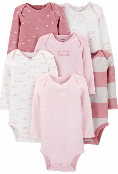 Carter's Kız Bebek Uzun Kollu Body Set Uzun Kollu 6'lı Paket Pembe Carter's Kız Bebek Uzun Kollu Body Set Uzun Kollu 6'lı Paket Pembe