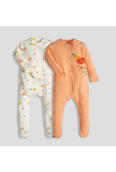 Miny Center Kız Bebek Tulum 2'li Ekru