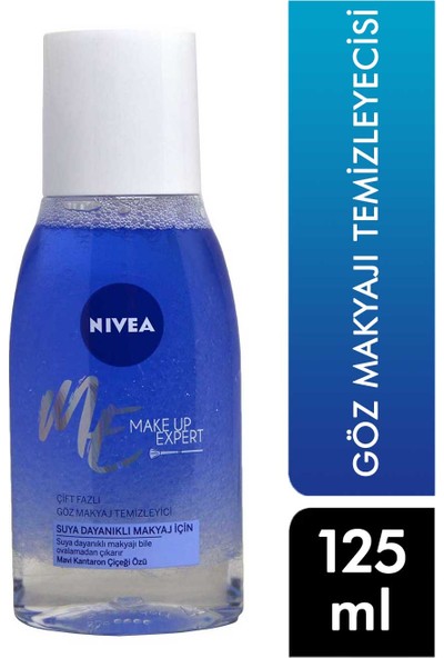 Nivea Göz Makyaj Temizleyici 125 ml Make Up Expert Çift Fazlı Mavi Kantaron Çiçeği Özü Nivea Göz Makyaj Temizleyici 125 ml Make Up Expert Çift Fazlı Mavi Kantaron Çiçeği Özü