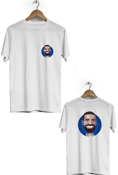 Hero Tasarım Drake Ön Arka Baskılı Bisiklet Yaka Kısa Kollu Tişört BLL1562 Hero Tasarım Drake Ön Arka Baskılı Bisiklet Yaka Kısa Kollu Tişört BLL1562