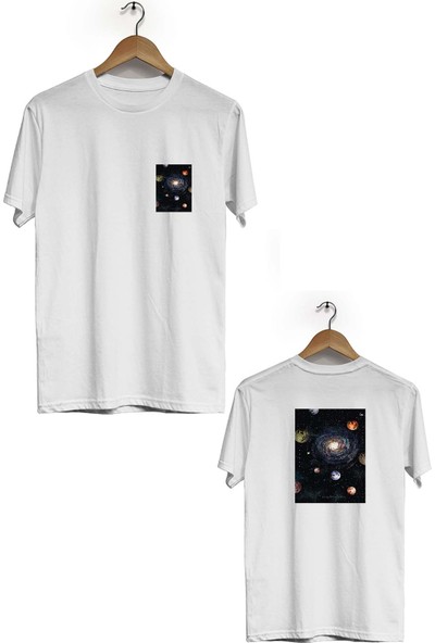 Hero Tasarım Galaksi Ön Arka Baskılı Bisiklet Yaka Kısa Kollu Tişört BLL559 Hero Tasarım Galaksi Ön Arka Baskılı Bisiklet Yaka Kısa Kollu Tişört BLL559